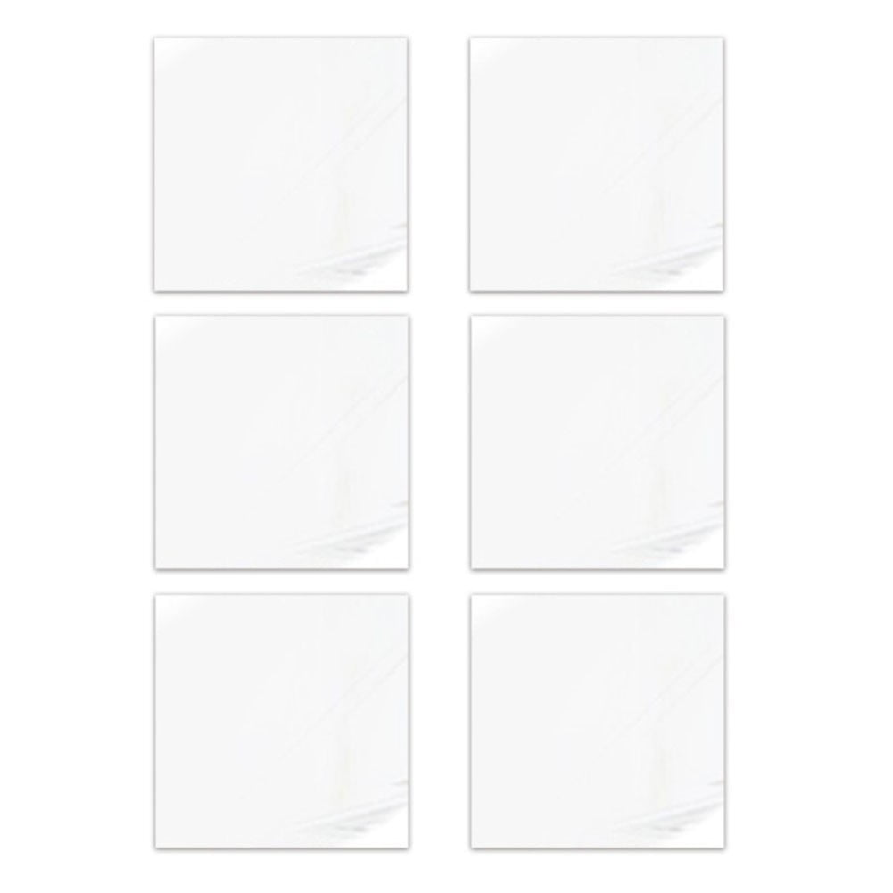 Haimni 6Pcs 3D Square Mirror Tile Wall Stickers 20X20Cm Acrylic Silvery ...