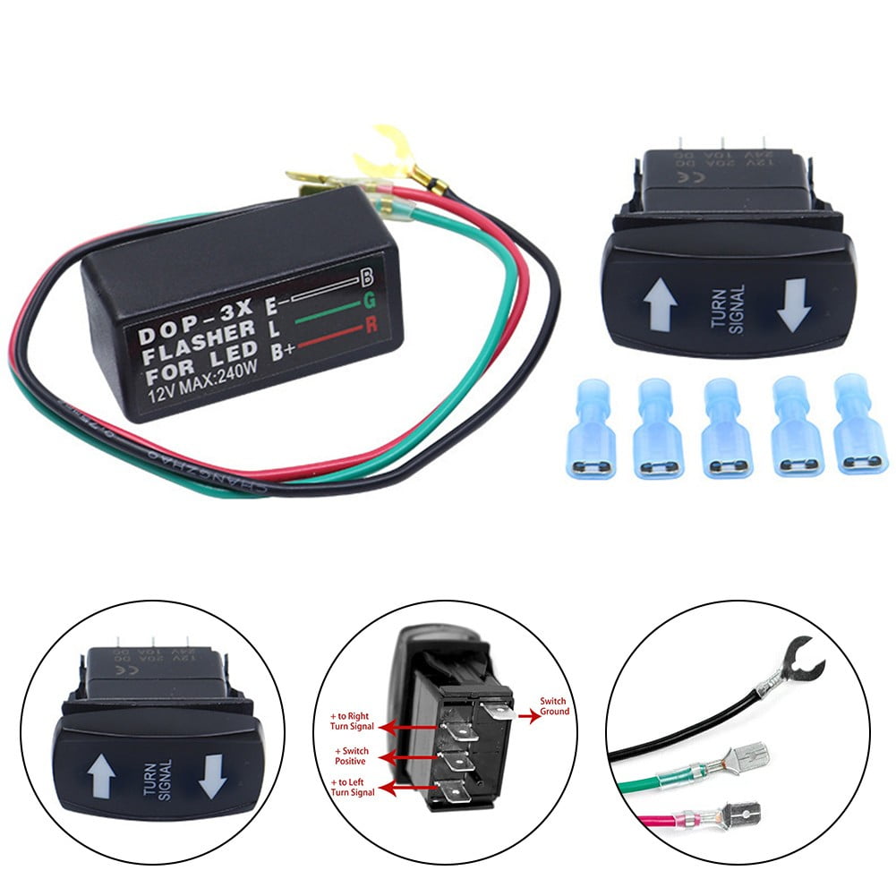 Haimni Car Turn Signal Kit Rocker Switch Blinker Spdt Switch For Atv ...