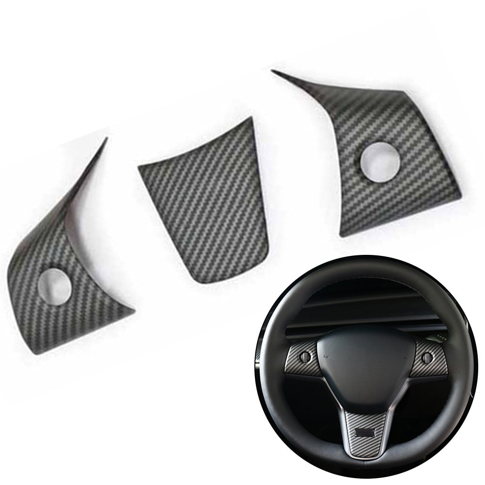 Haimni Carbon Fiber Trim Steering Wheel Cover For Tesla Model 3 Y ...