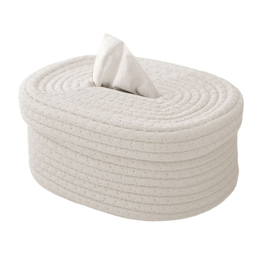 Haimni Cotton Rope Woven Tissue Boxes Storage Napkin Holder Paper Case ...