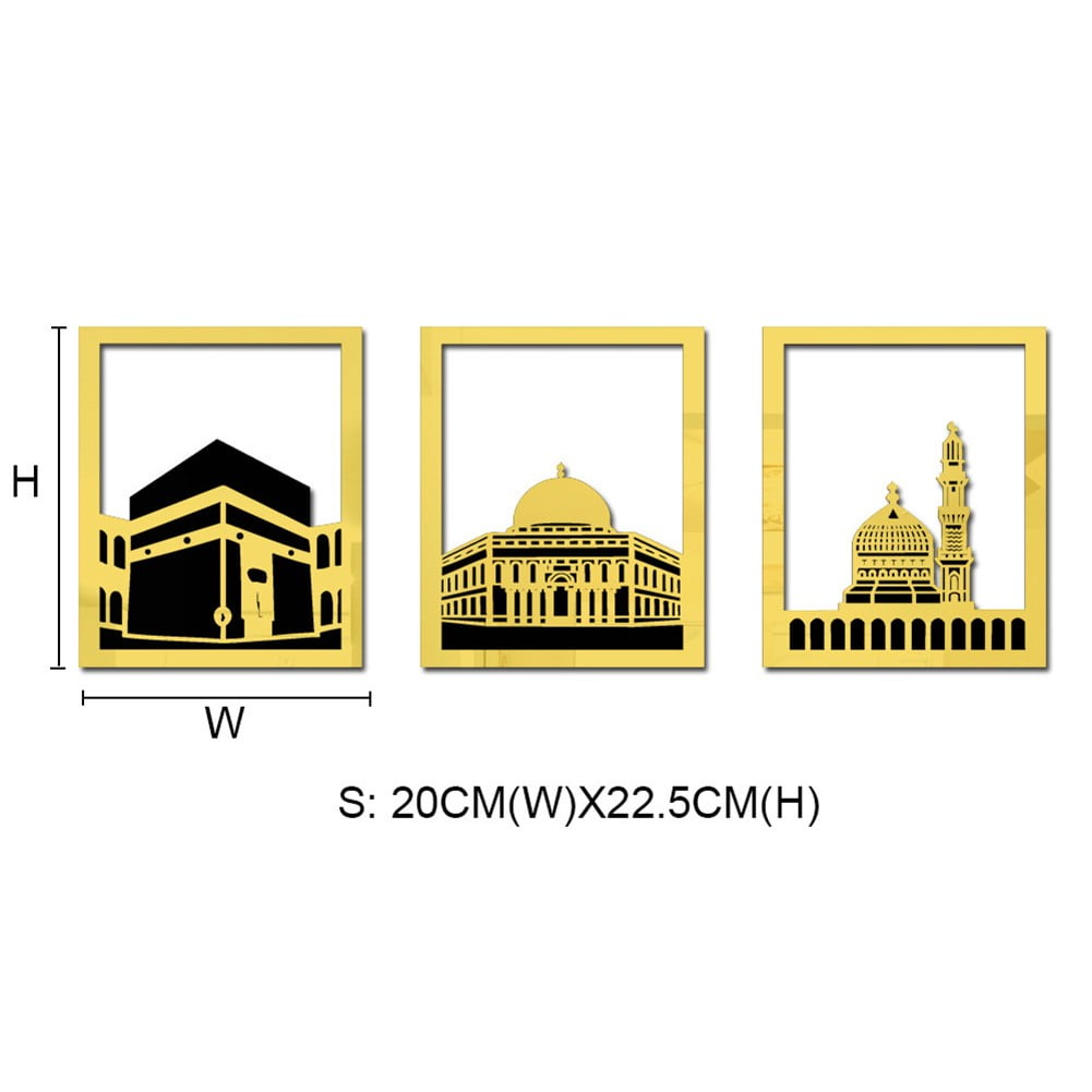 Haimni Eid Mubarak Wall Stickers Acrylic Mirror Decal Muslim Art Murals ...