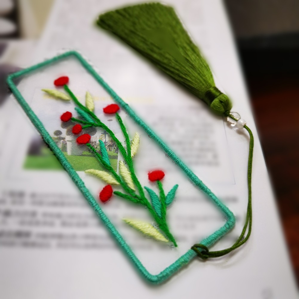 Haimni Embroidery Bookmark Kit With Pattern Instructions Adjustable ...