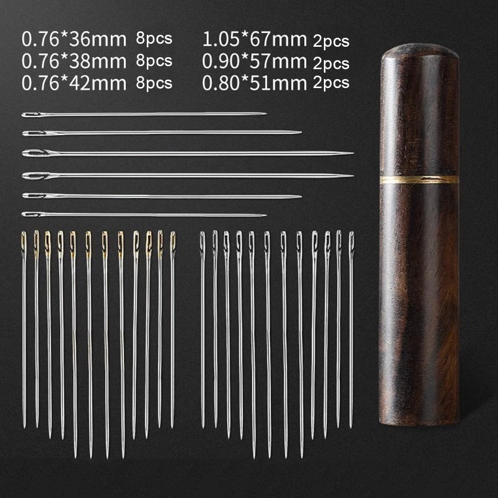 Haimni Heavy Duty Side Opening Needles Set Of 30 Stainless Steel Sewing ...