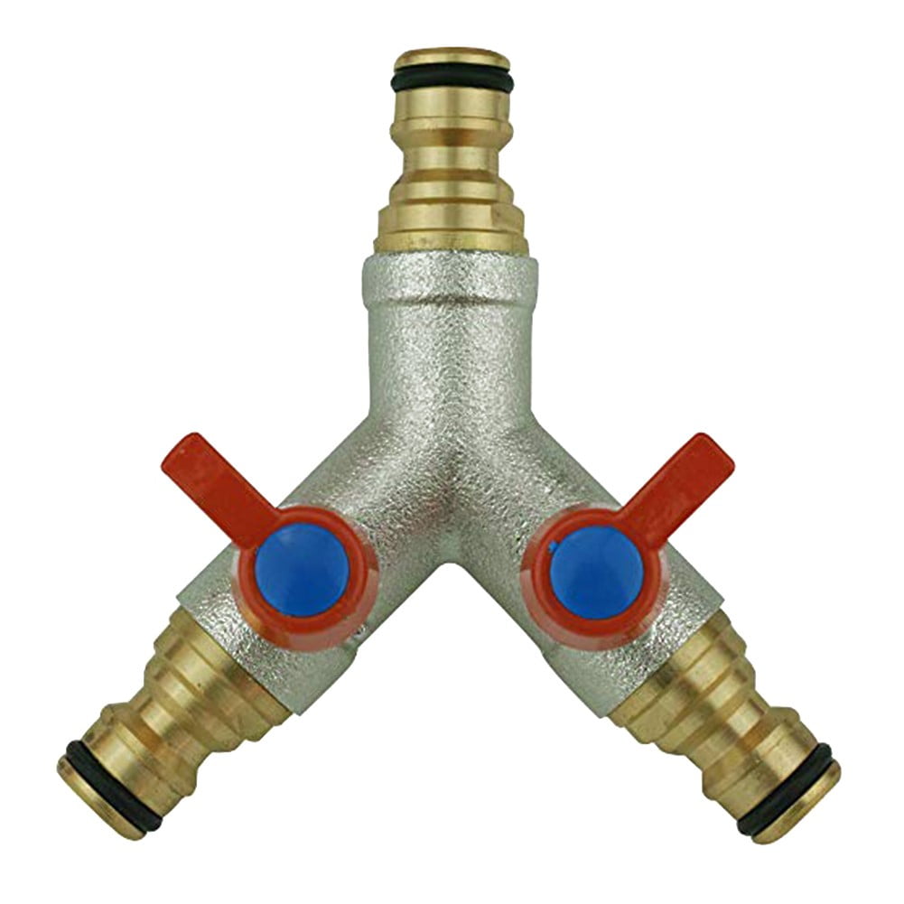 Haimni Lawn Brass Tap Connector 2 Way Y Splitter For Taps Garden Hose ...