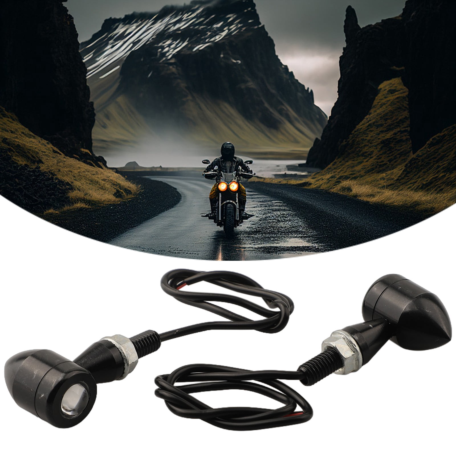 Haimni Motorcycle Accessories Led Mini Turn Signal Brake Light Blinker ...