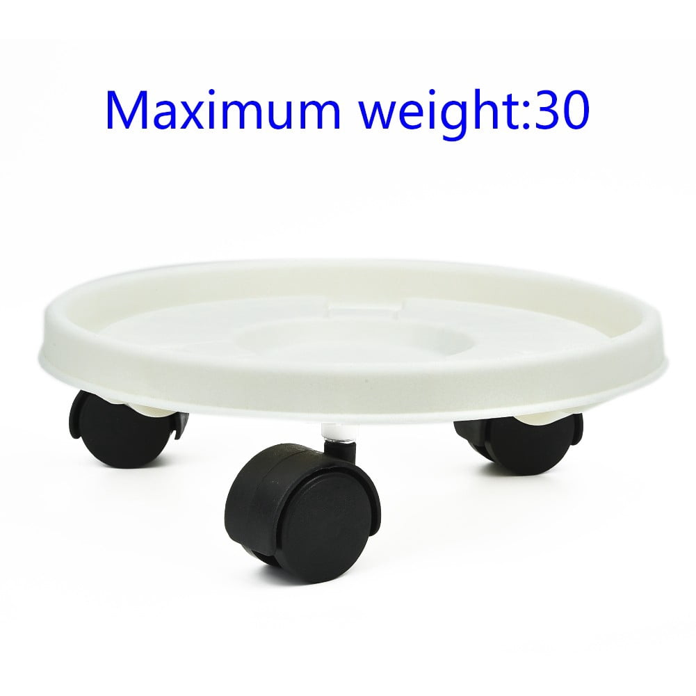 Haimni Movable Resin Plant Stand Tray Rolling Flower Pot Base With ...