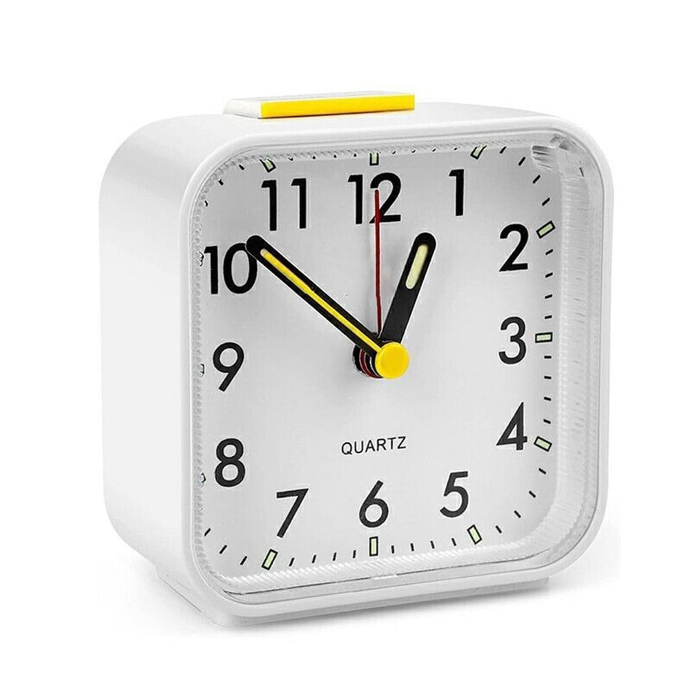 Haimni Quartz Alarm Clock Bedside Clock With Nightlight No Tick Snooze ...