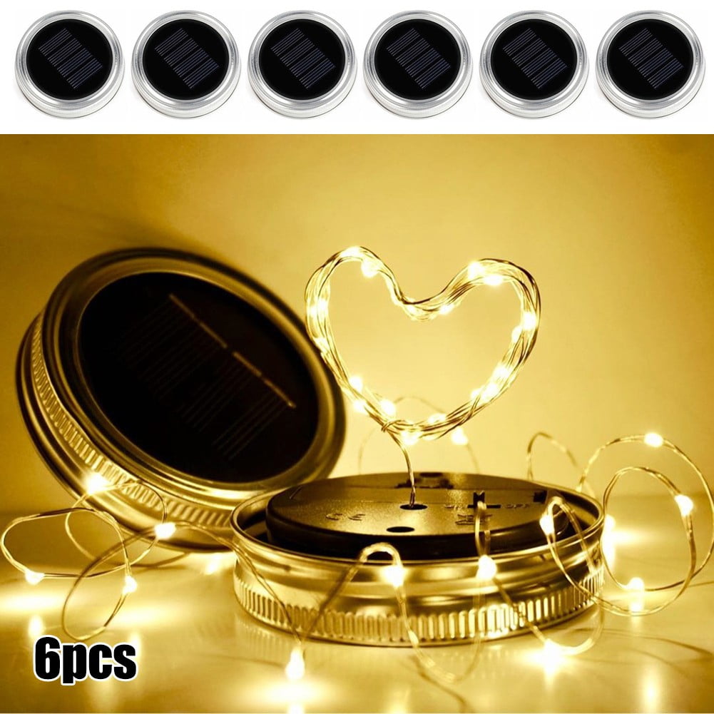 Haimni Solar Powered Bottle Cap Lights 6 Pack 20 Lights Outdoor String ...