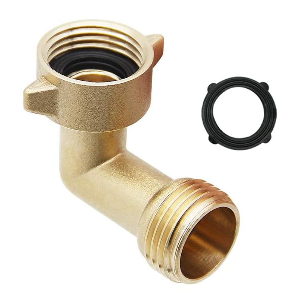 Haimni Solid Brass 90 Degree Angle Connector For Garden Hose Adjustable ...
