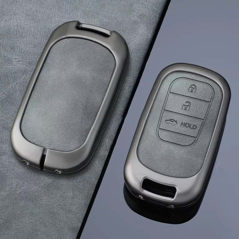 Haimni Stylish Metal Leather Key Fob Case Cover For Honda Civic For ...