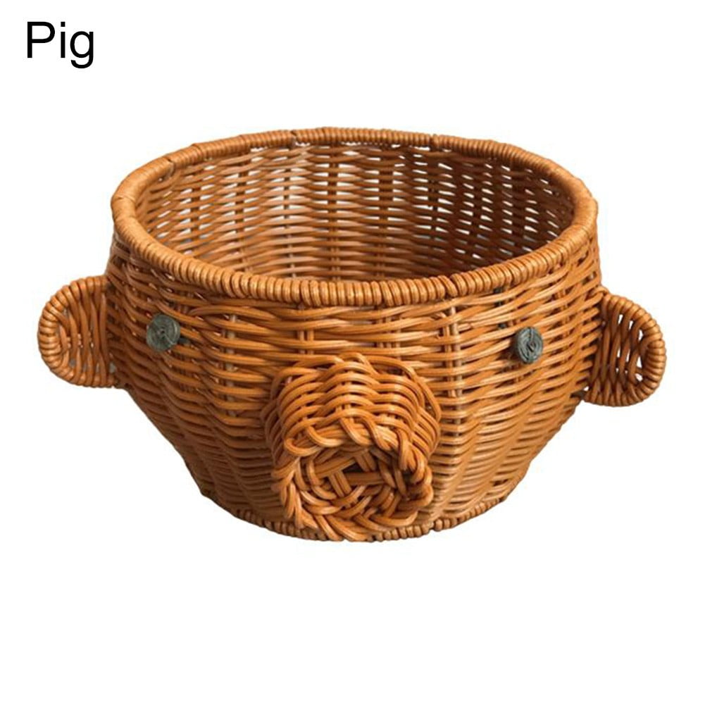 Haimni Vintage Handmade Wicker Animal Squirrel Duck Goose Deer Pig ...