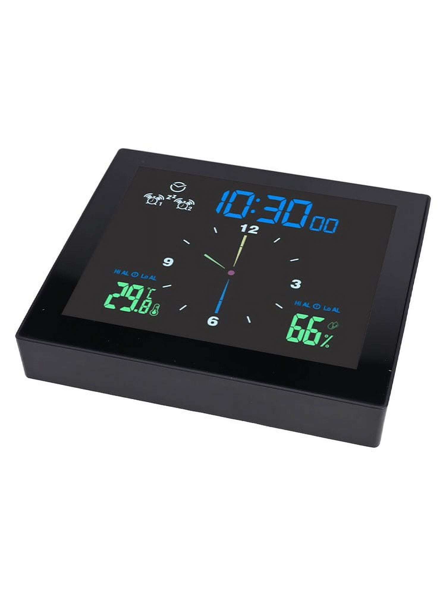 Haimni Waterproof Silent Electronic Wall Clock With Countdown Mode And Temperature Humidity ...