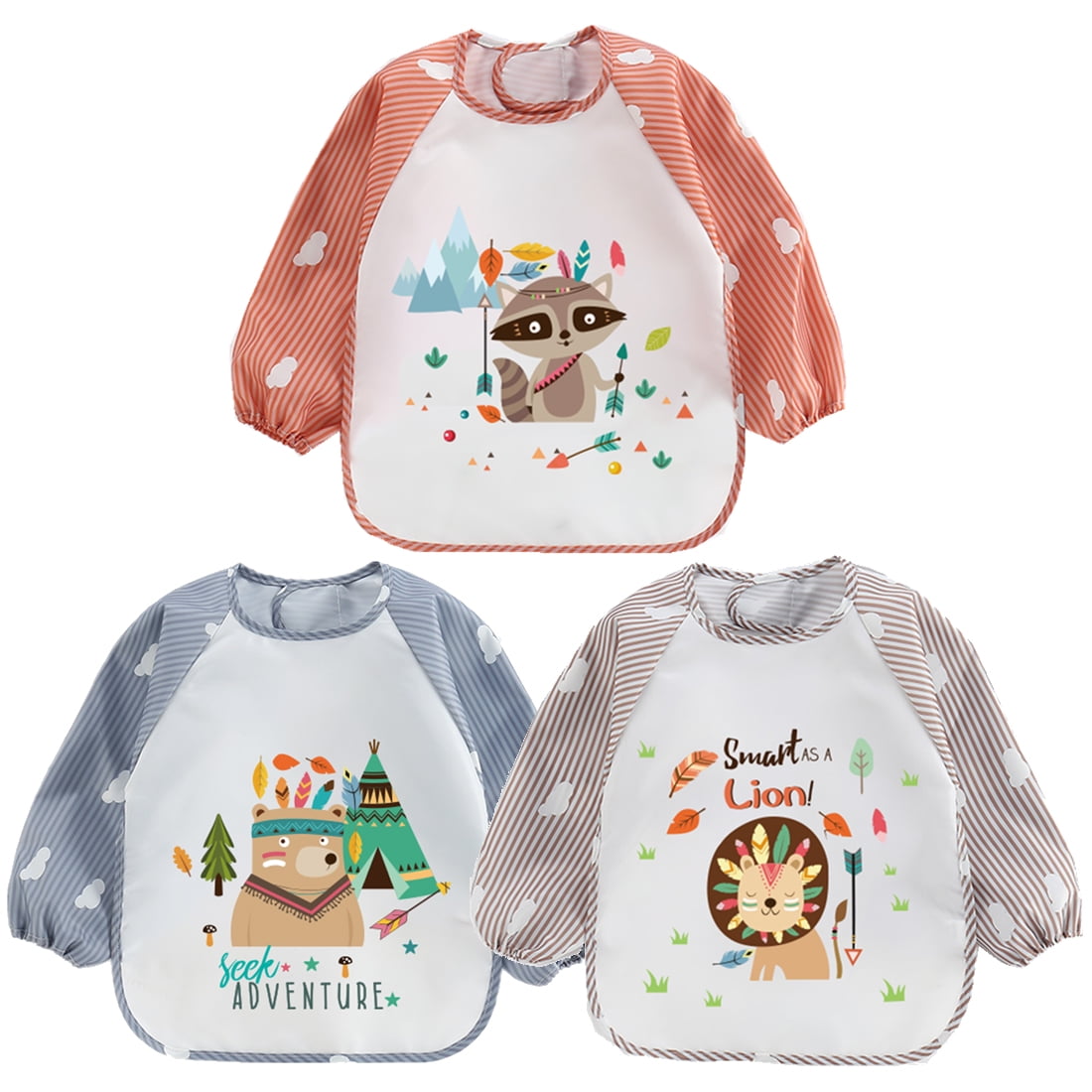 HaimoBurg Baby Infant Kids 3Pcs Waterproof Long Sleeved Bib Set ...