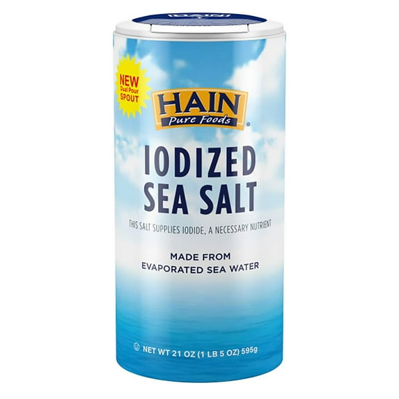 Hain Pure Foods Iodized Sea Salt, 21 oz Pack of 3 - Walmart.com