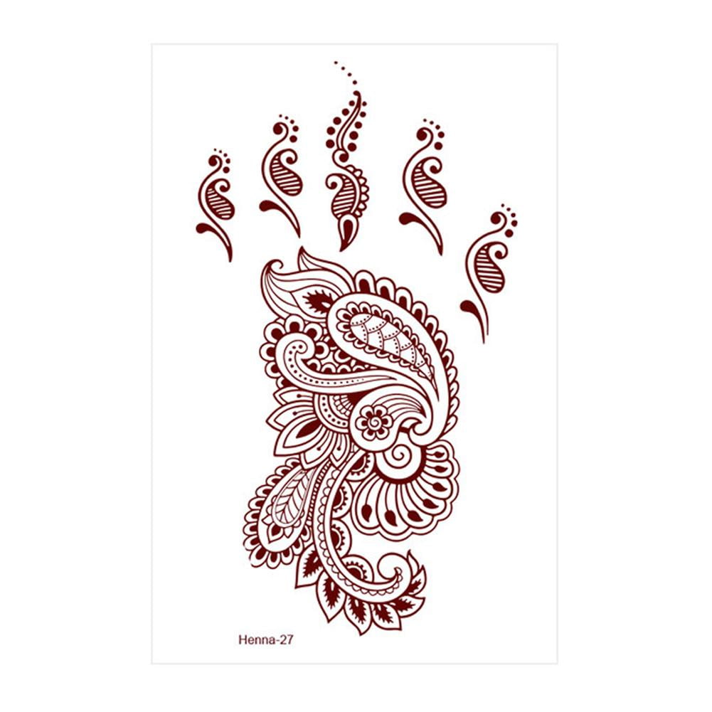 Haina Brown Lace Tattoo Sticker Waterproof & Sweat Proof Flower Sticker ...