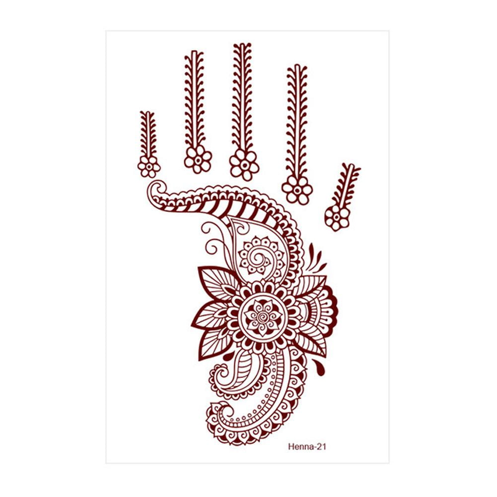 Haina Brown Lace Tattoo Sticker Waterproof & Sweat Proof Flower Sticker ...