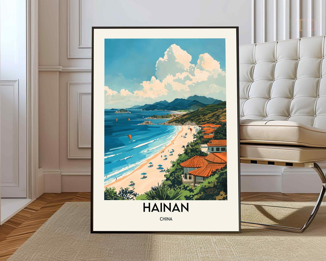 Hainan China Poster, Sanya Beachhainan Travel Poster, Hainan Island ...