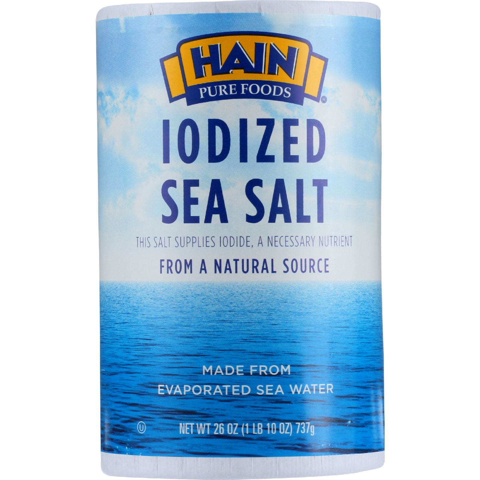 Hain Pure Foods Iodized Sea Salt, 26 oz. - Walmart.com