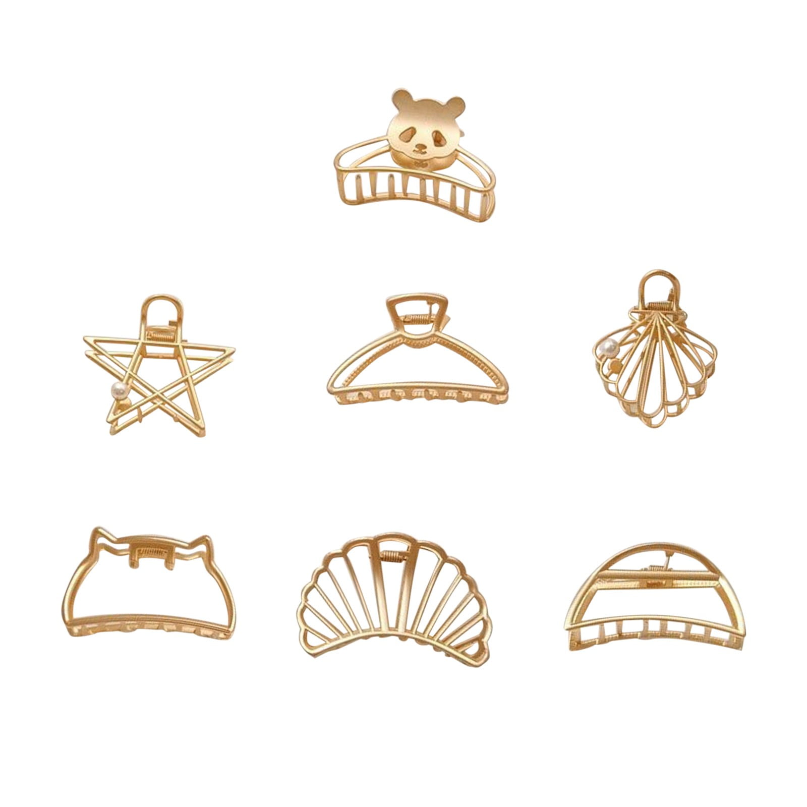 Hair 7Pcs Hair Hair Barrettes Gold Fashion Accessories for Women and ...