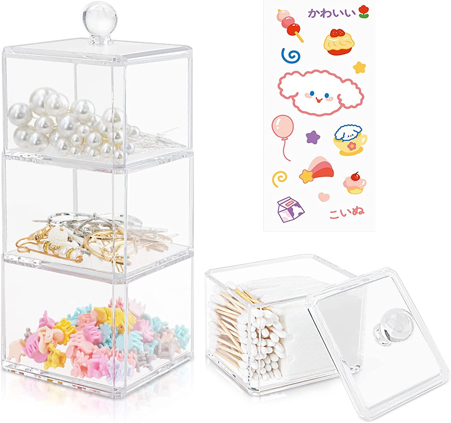 Hair Accessories Organizer for Girls, STONCEL 3 Stackable Hair ...