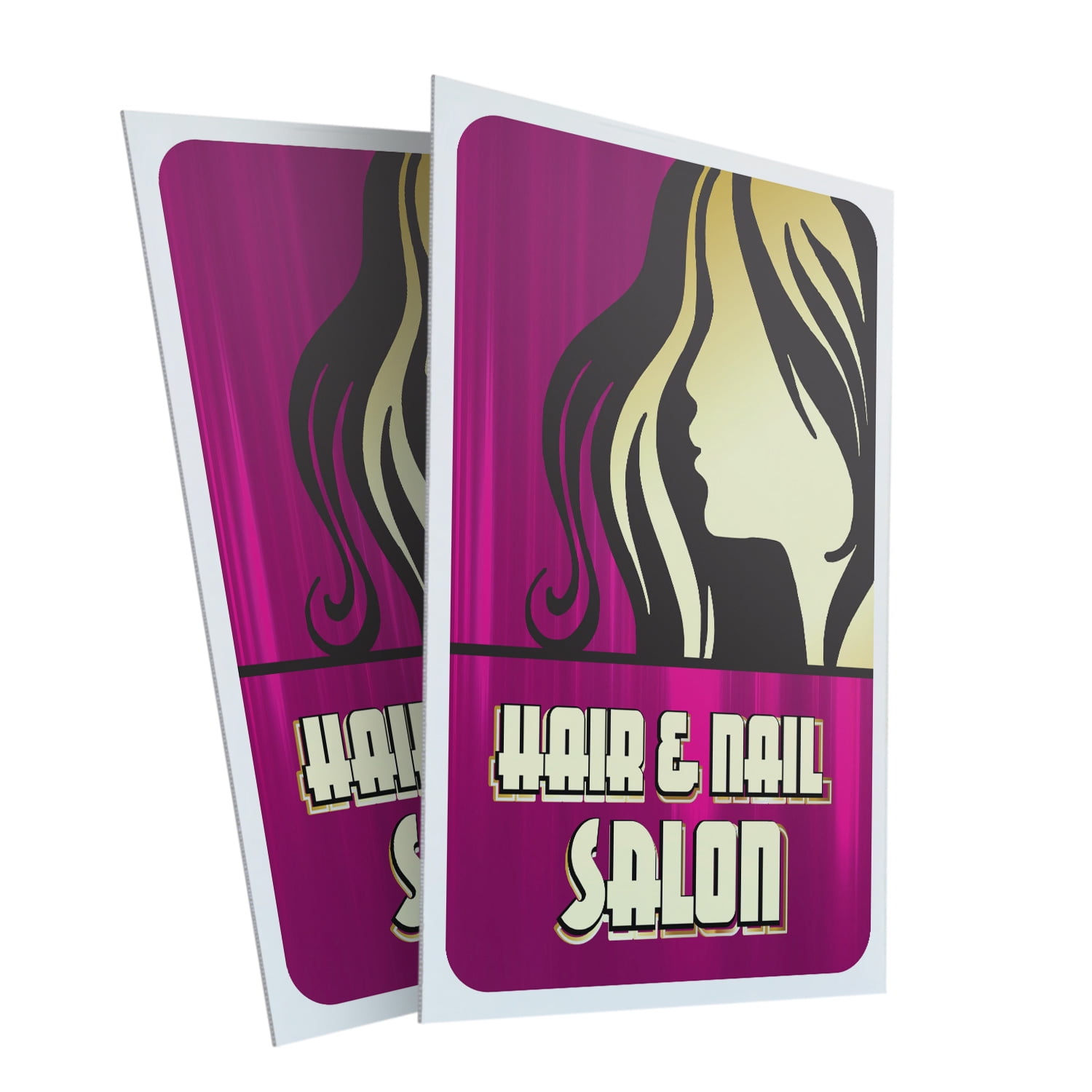 Hair And Nail Salon (2-PACK) 24" x 36" Plastic Signs | Sign Insert 4mm ...