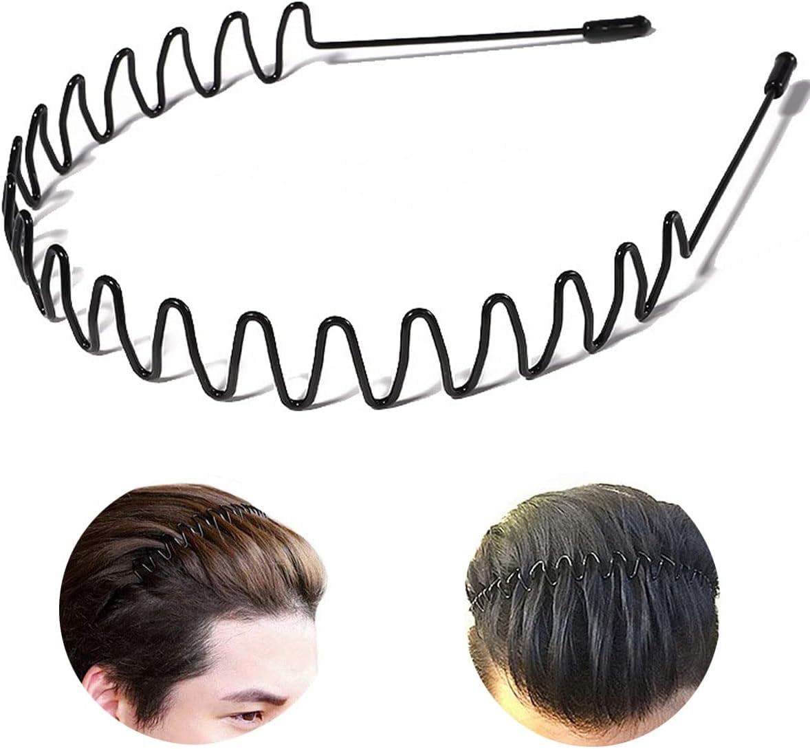 Hair Bands Men Metal Headband for Women Wire Headbands Unisex Black ...