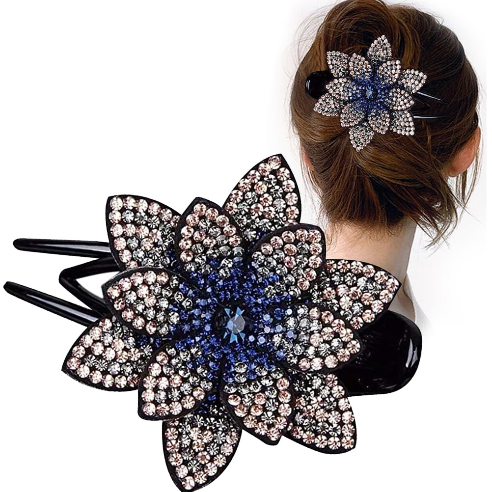 Hair Barrettes for Women,Rhinestone Flower Hair Clips For Women Fancy ...