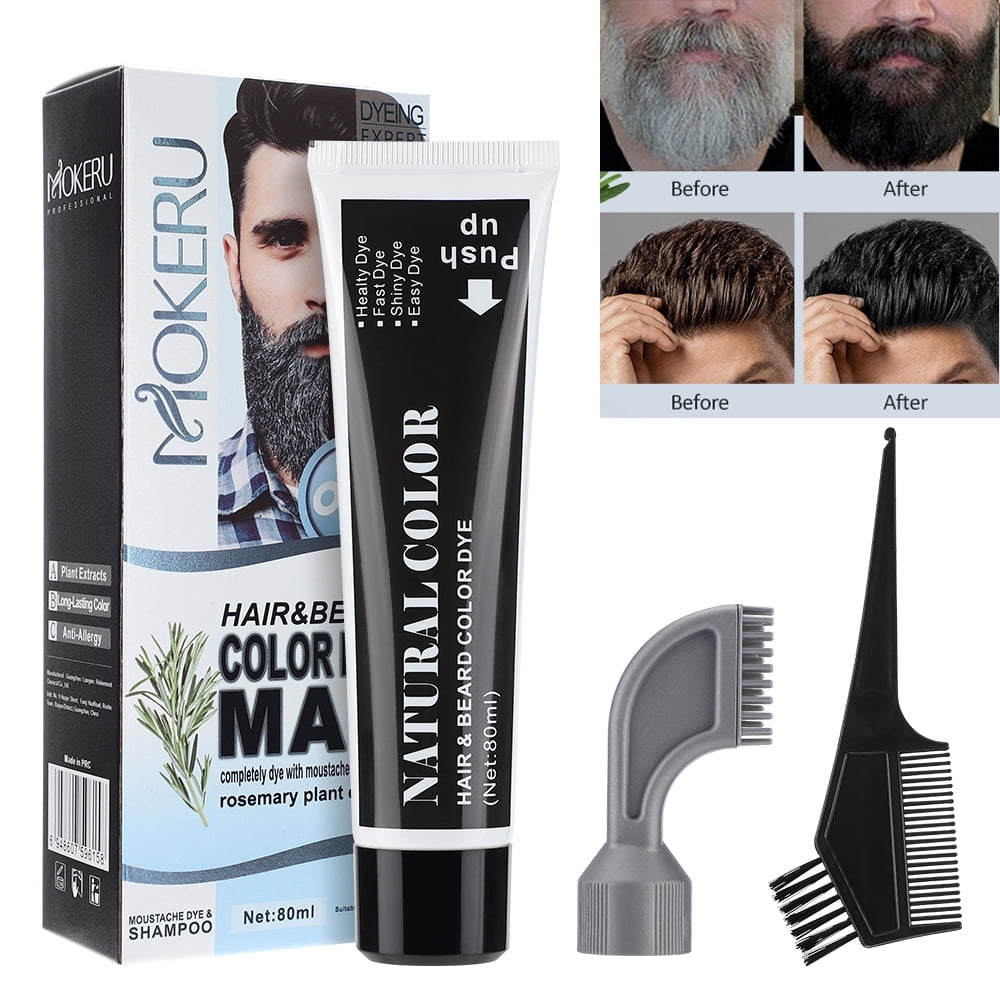 Hair & Beard Color Kit, Men's Beard Dye, Gray Coverage Beard Dye ...