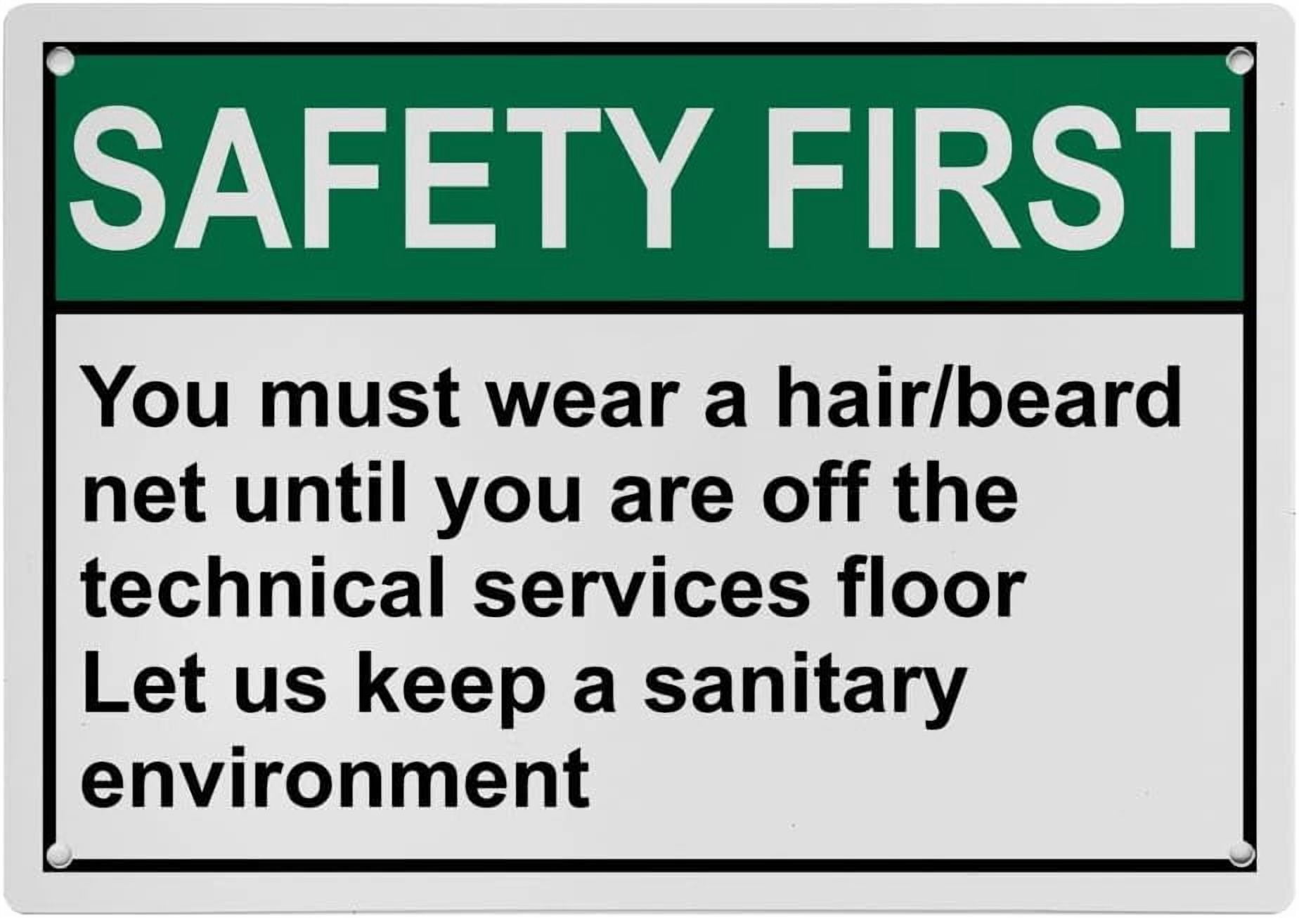 Hair Beard Net Required Sign, Industrial PPE Sign 8"x12" UV Resistant ...