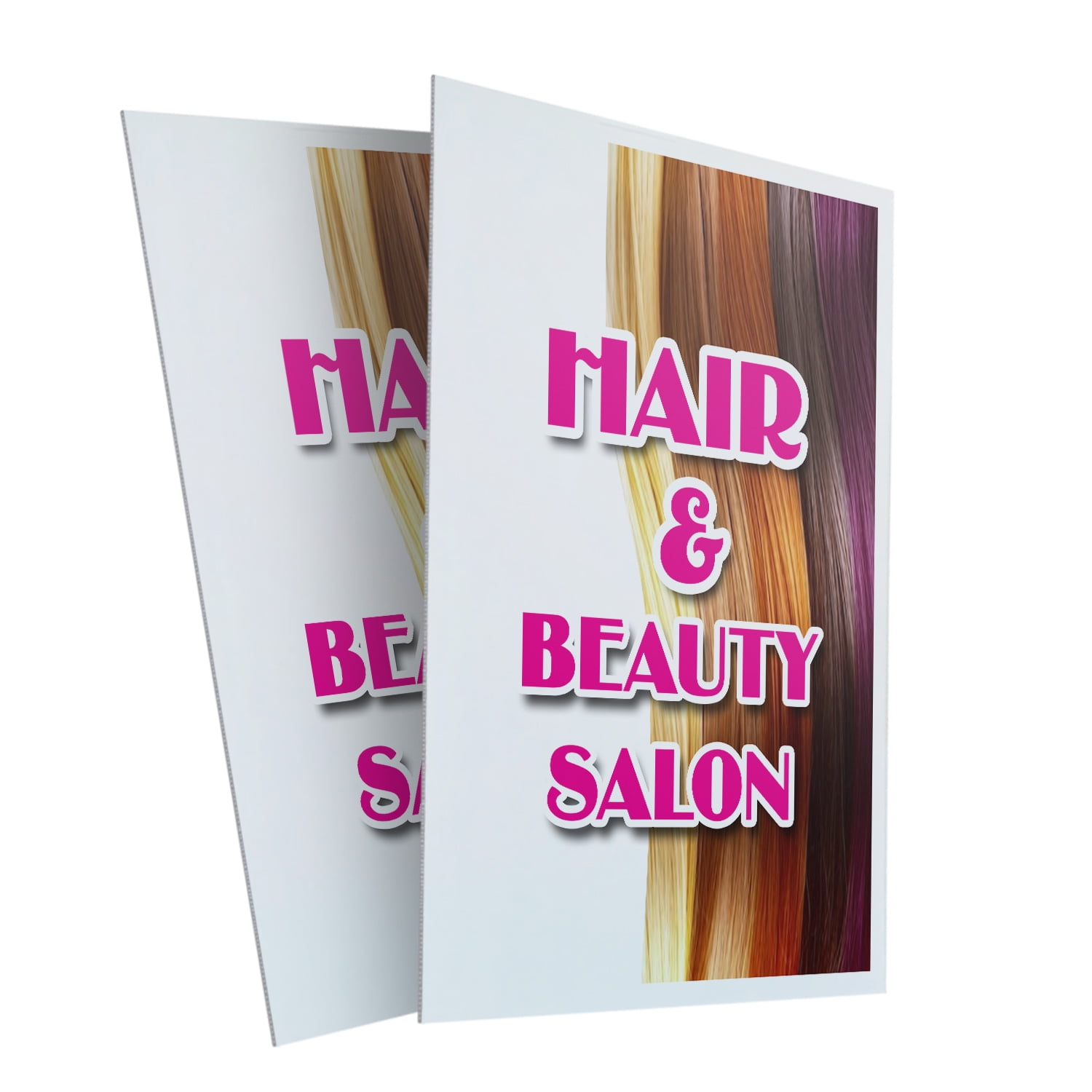 Hair & Beauty Salon (2-PACK) 24" x 36" Plastic Signs | Sign Insert 4mm ...