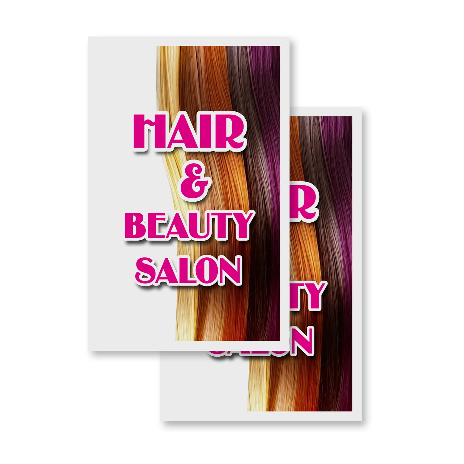 Hair & Beauty Salon (2-PACK) 24" x 36" Vinyl Decals | Sign Insert Peel ...