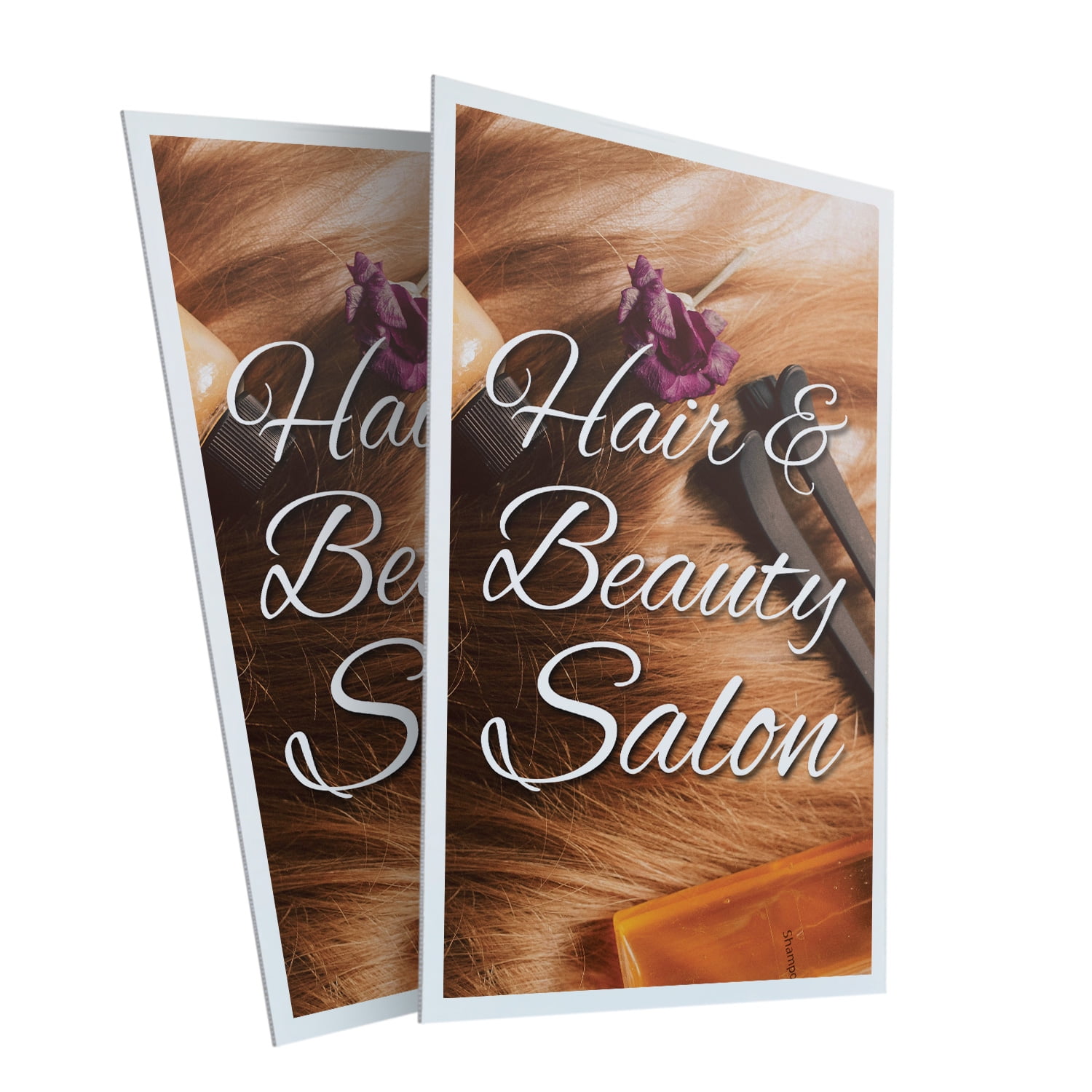 Hair & Beauty Salon (2-Pack) 24 Inch x 36 Inch Plastic Signs | Sign ...