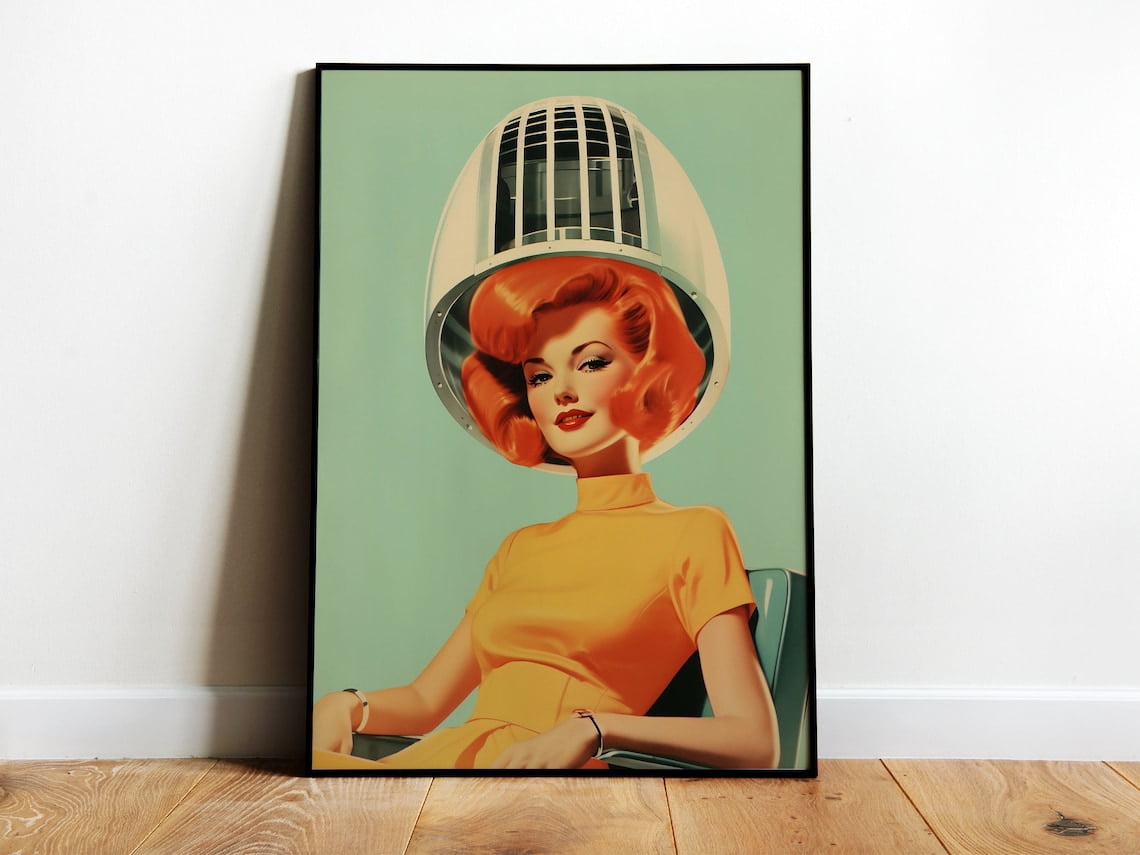 Hair & Beauty Salon Print Hairdresser Wall Art 50S Print Hairdresser ...