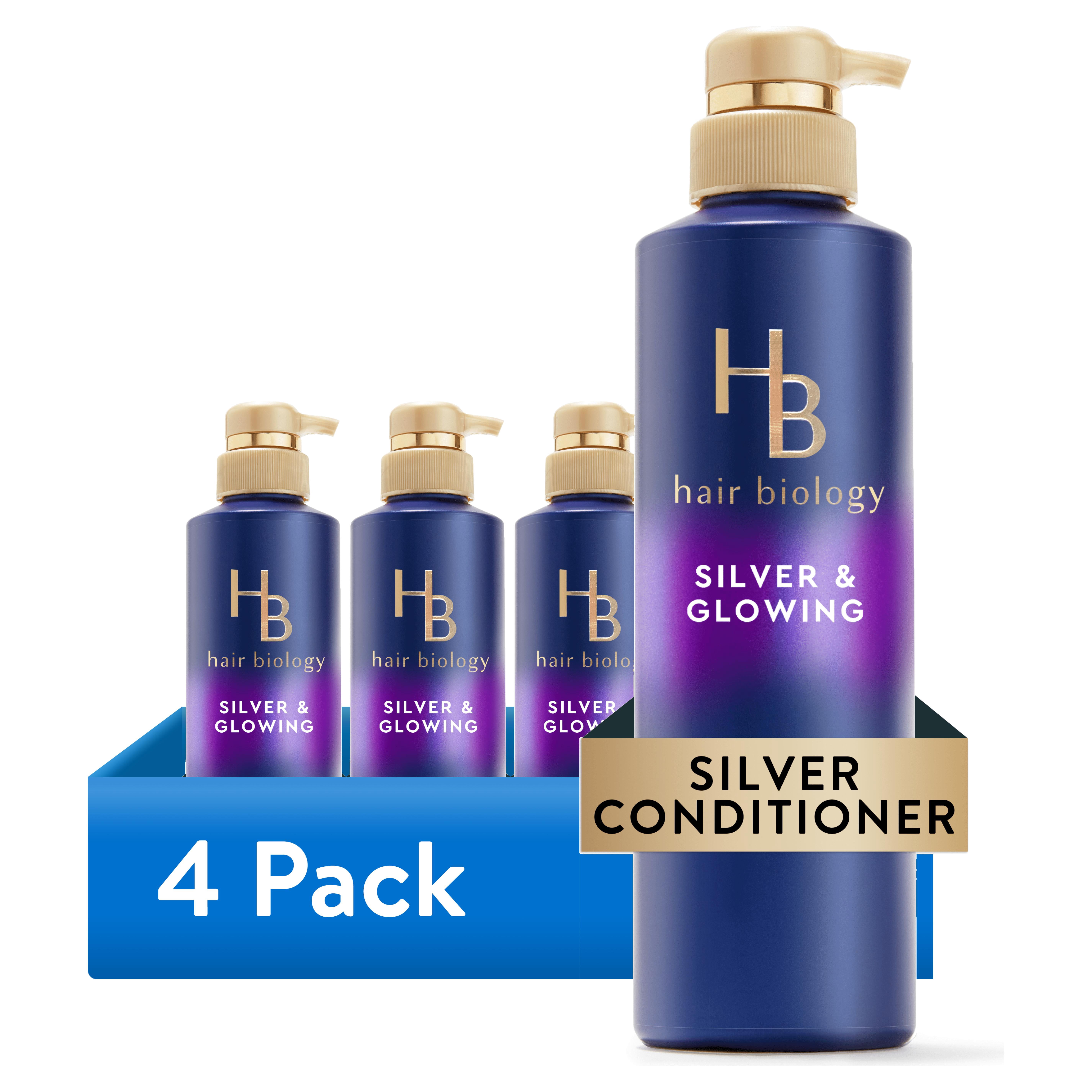 (4 pack) Hair Biology Silver and Glowing Purple Conditioner for Gray or ...
