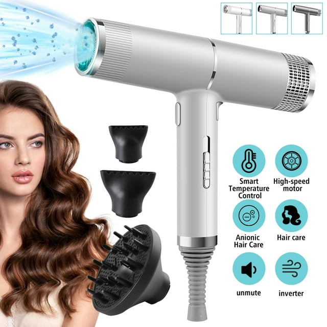 Hair Blow Dryer with Diffuser, Professional 120,000 RPM High Speed ...