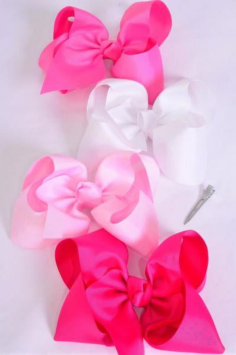 Hair Bow Extra Jumbo Cheer Type Bow Pink Mix Grosgrain Bow-tie/DZ ...
