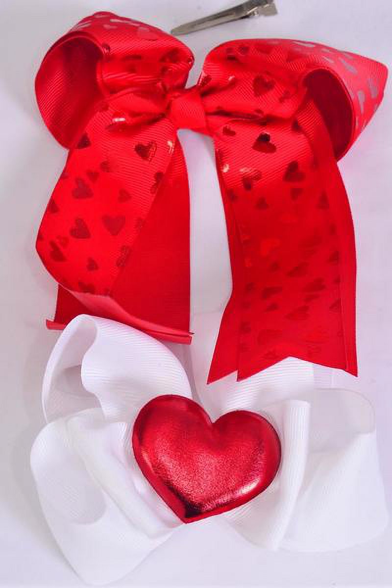 Hair Bow Jumbo Heart Pattern Mix Grosgrain Bow-tie/DZ-Assorted ...
