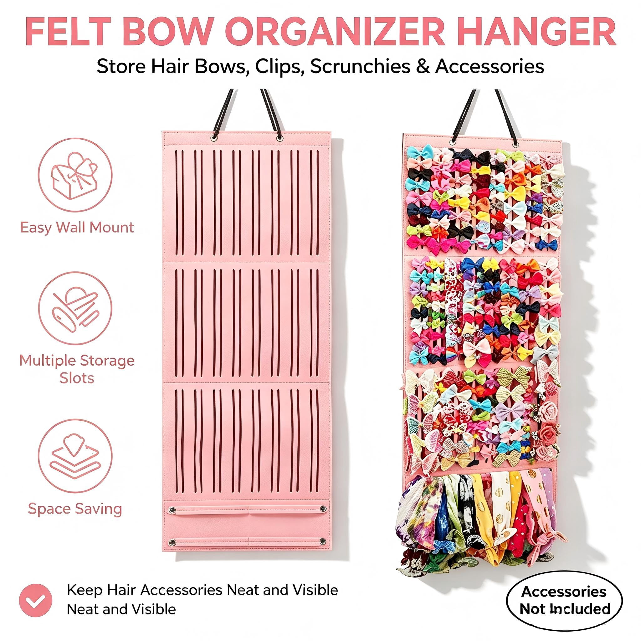 Hair Bows Holder with Large Capacity Hair Clips Storage Hanger, Baby ...