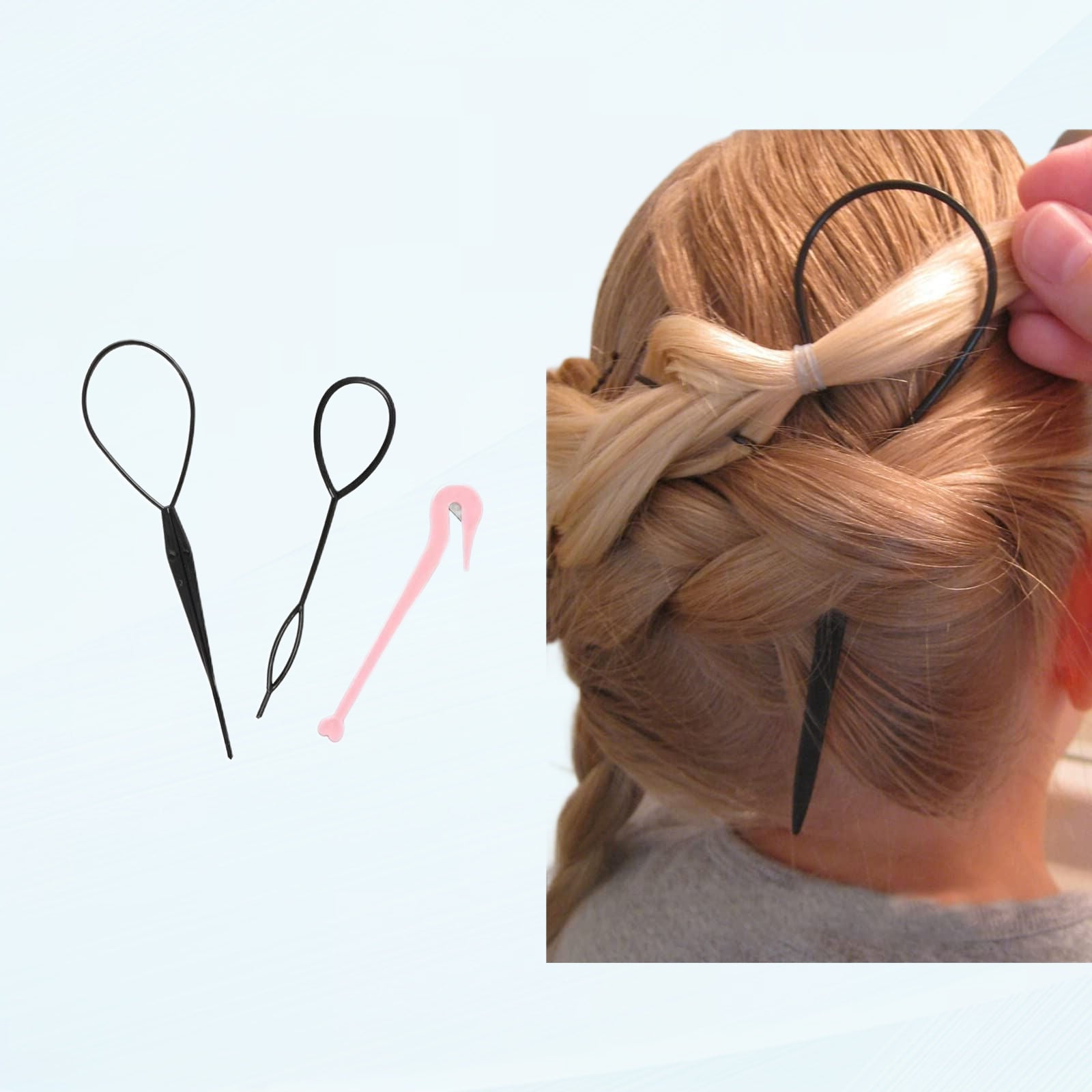 Hair Braiding Tool Set, 2 Pack Hair Tool for Women, Pony Tail Remover ...