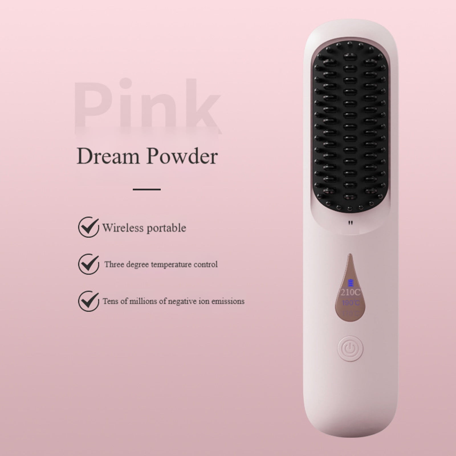 Hair Brush Brusho Hair Pro Cordless Straightener Brush Portable Curling ...