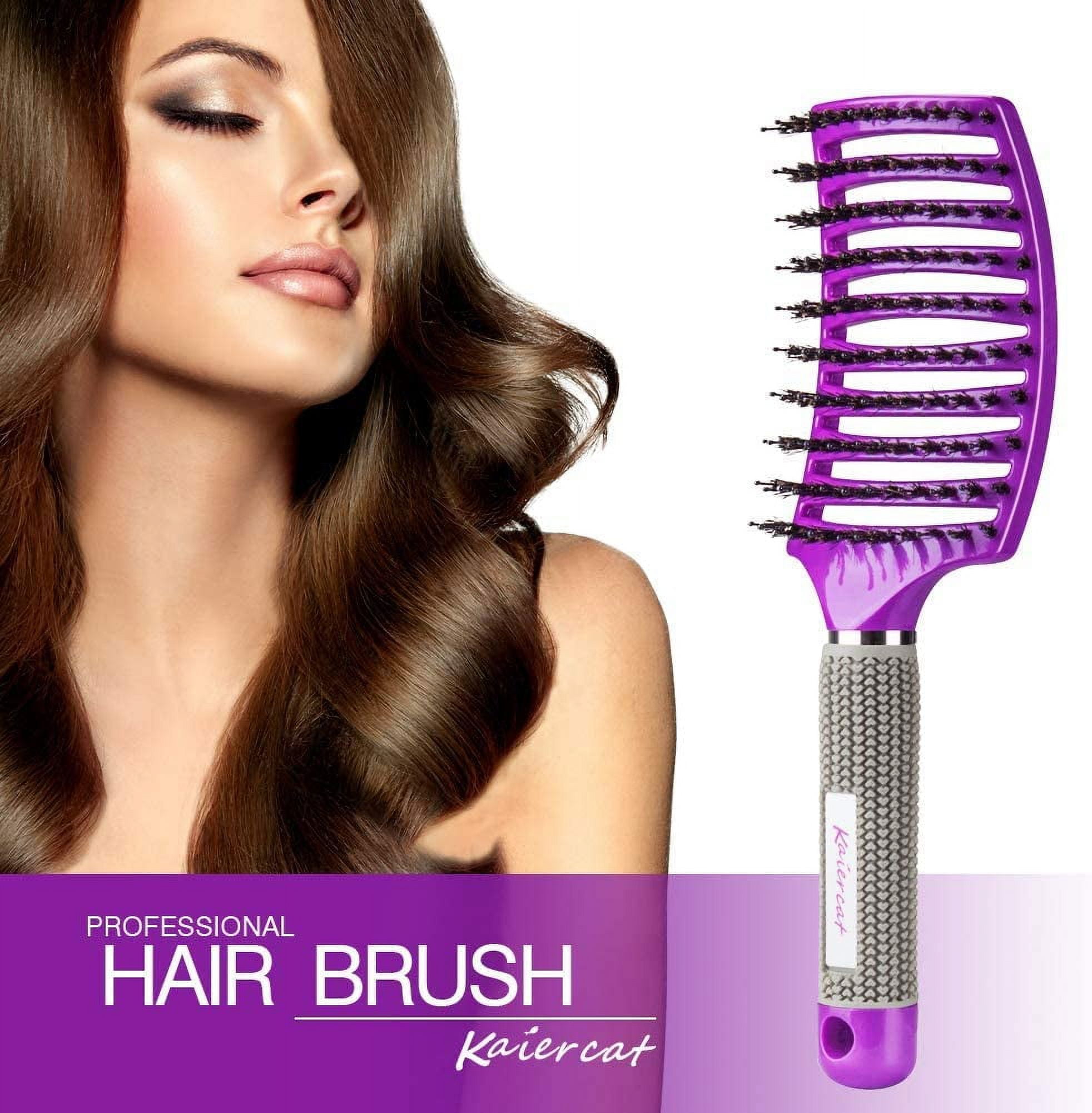 Hair Brush Curved Vented Brush Faster Blow Drying Paddle Detangling Brush For Wet Dry Curly