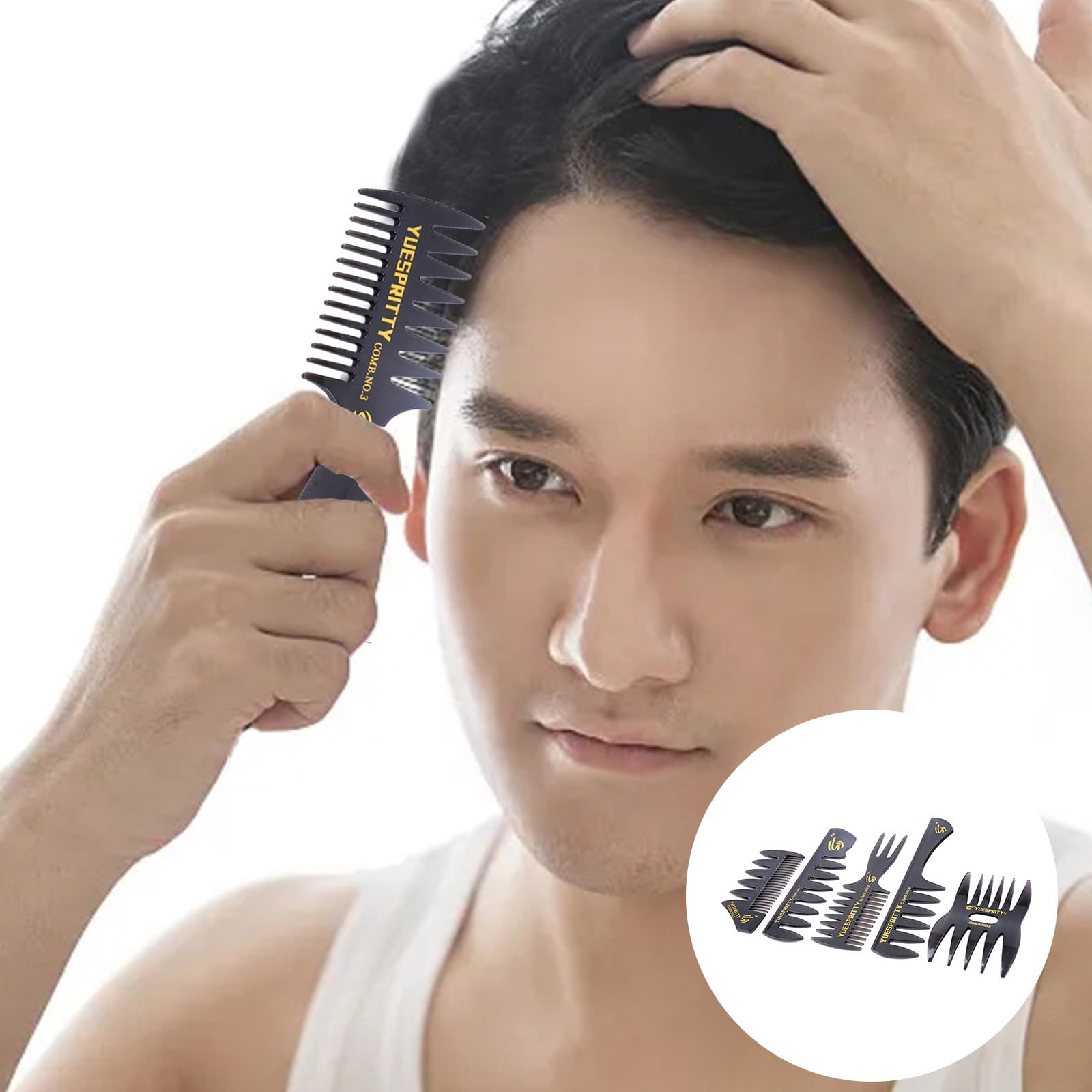 Hair Brush Set - 5 Piece Hair Comb Kit for Men for Styling and Grooming ...