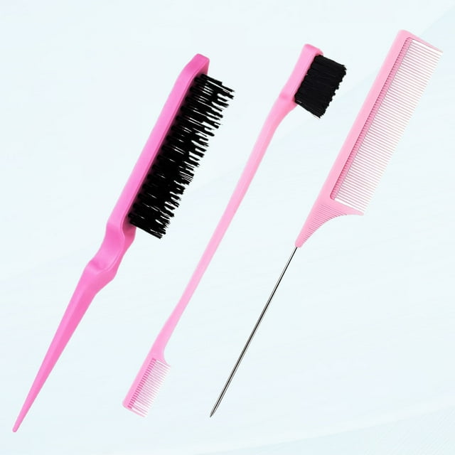 Hair Brushes 3 Pieces Set Pick Teasing Plastic Hair Parting Color ...