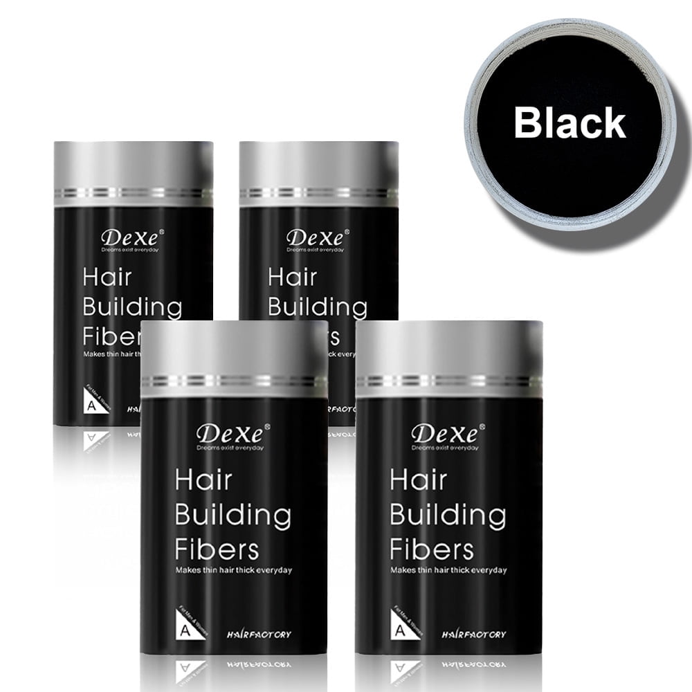 Hair Building Fibers for Hair Appearance, Black, 0.77 oz*4 (22g*4 ...