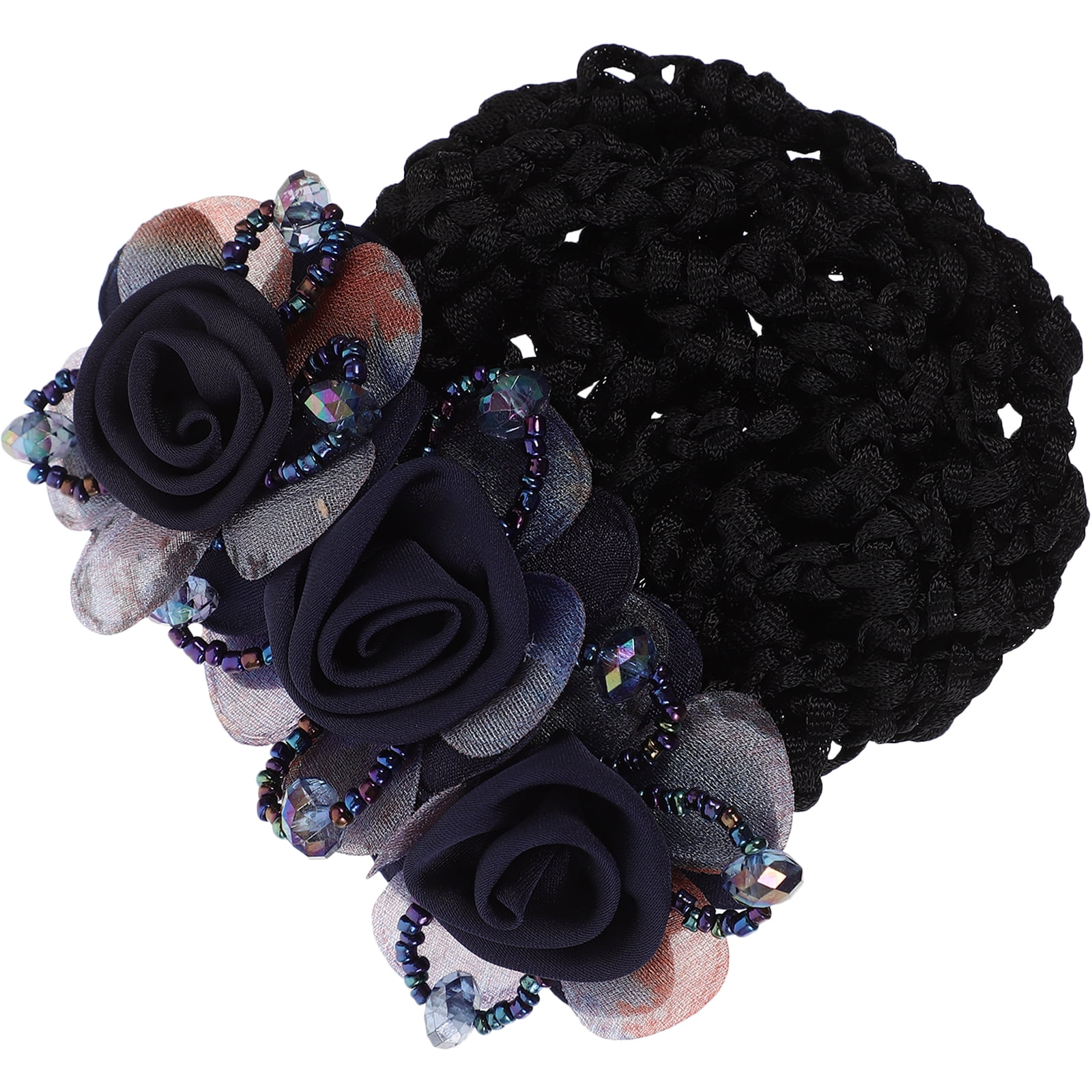 Hair Bun Cover Floral Hair Net Clip Women Hair Accessory Flower Hair ...