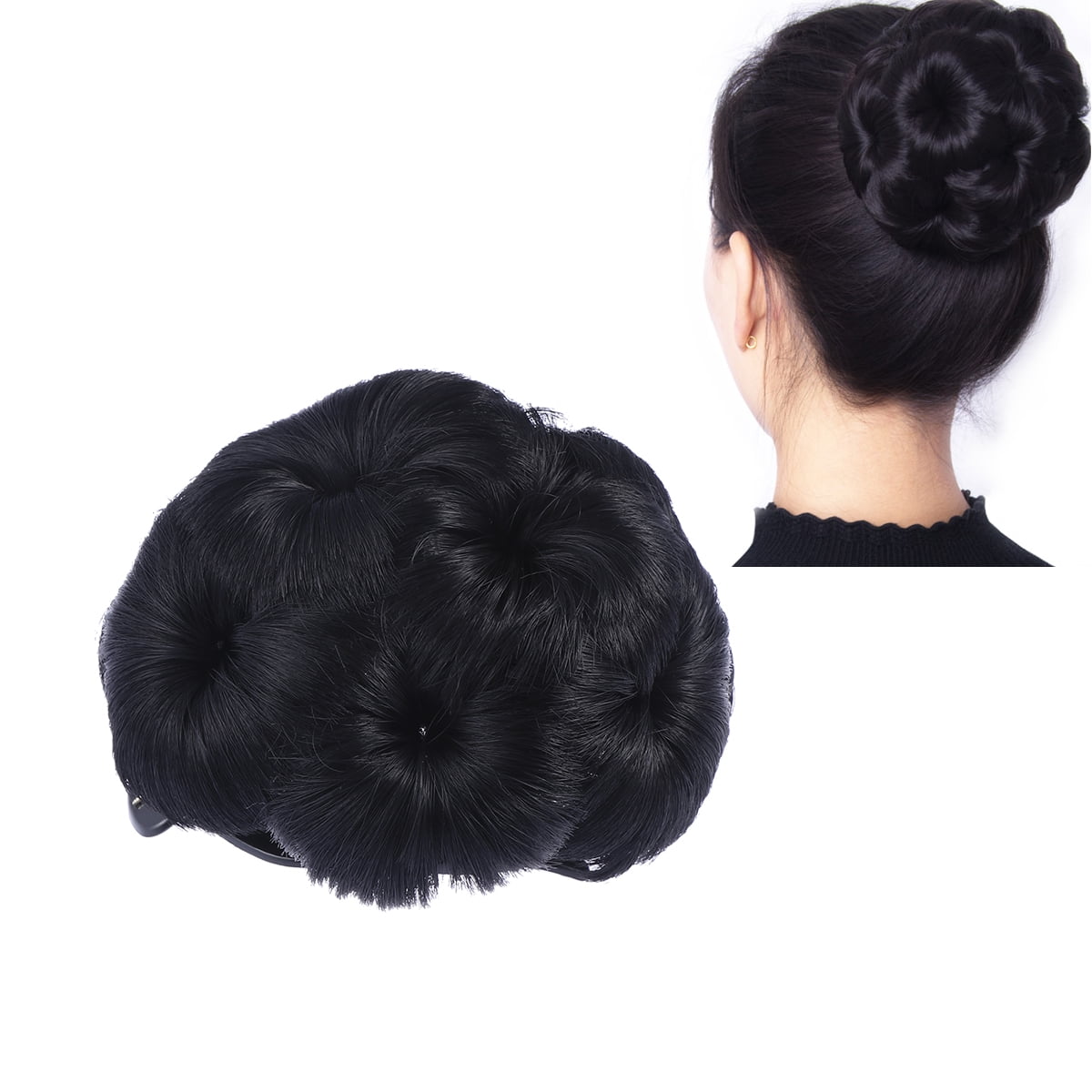 Synthetic Hair Bun Donut Extension for Women and Girls, Easy Chignon ...