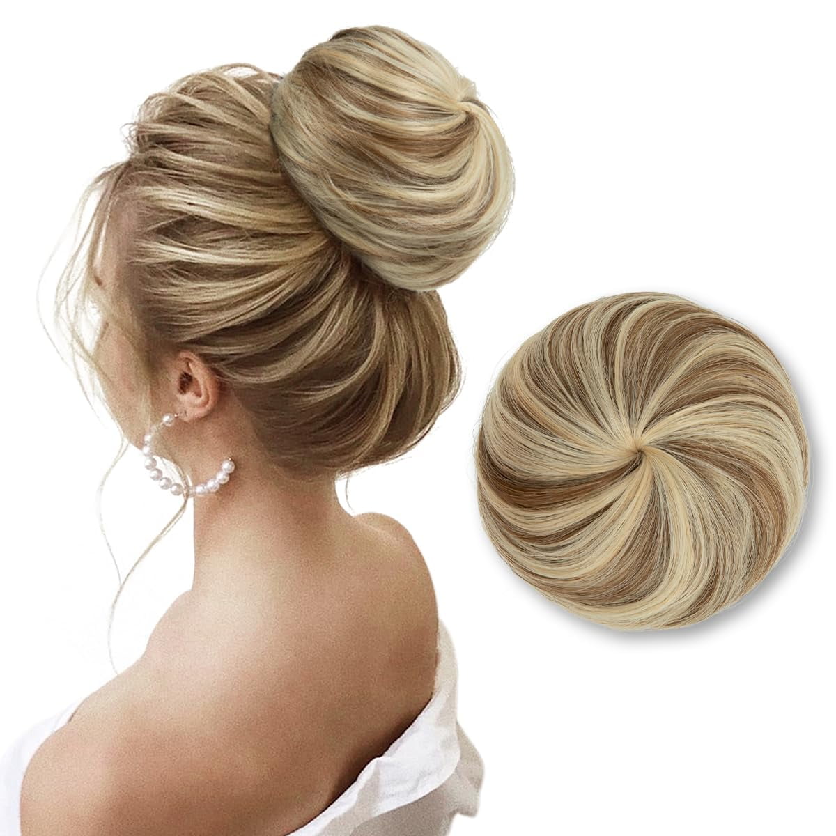 Hair Bun Extension Synthetic Drawstring Updo Fake Ballet Bun for Women ...
