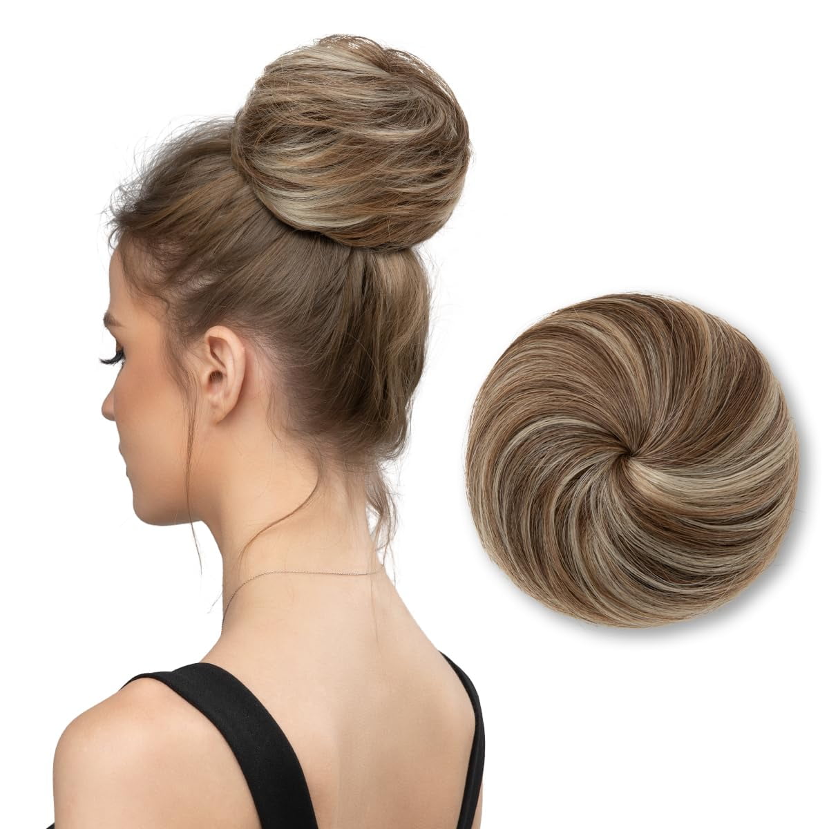 Hair Bun Extension Synthetic Drawstring Updo Fake Ballet Bun for Women ...
