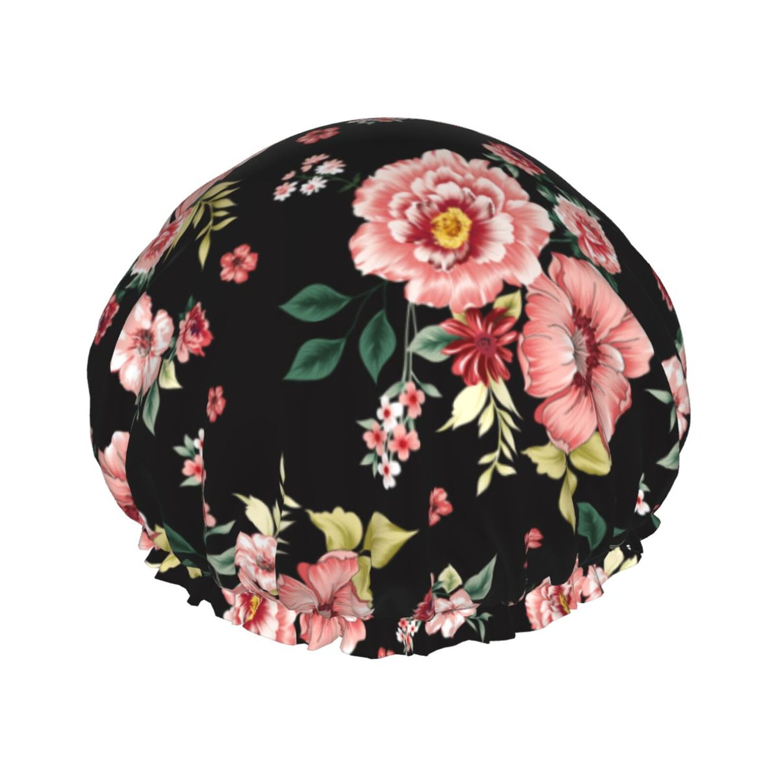 Hair Cap for Shower - Big Rose Flowers Large Shower Cap Reusable ...