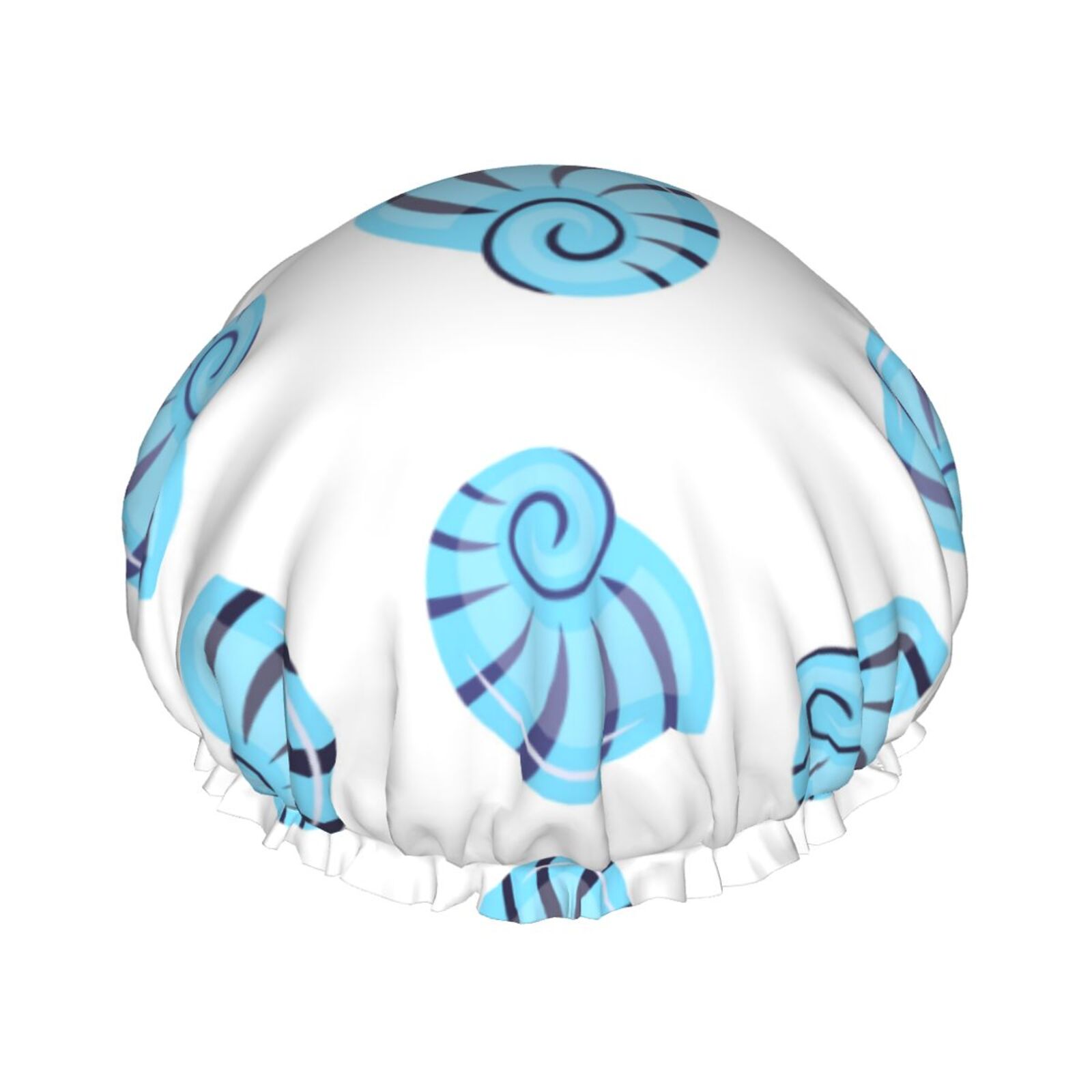 Hair Cap for Shower - Blue Conch Large Shower Cap Reusable Waterproof ...
